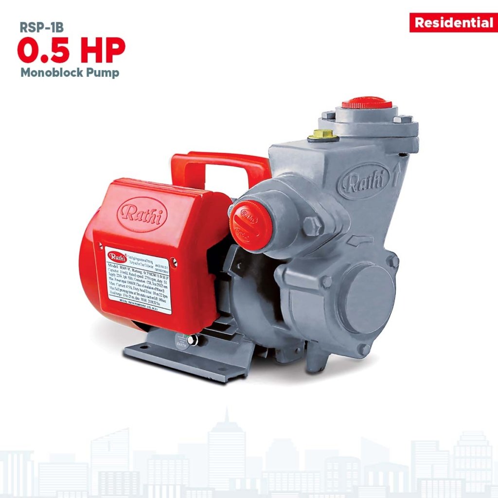 Rathi Pumps 1HP Monoblock Pump For Residential Use | Self Priming Mini Monoblock Pump | 100% ...